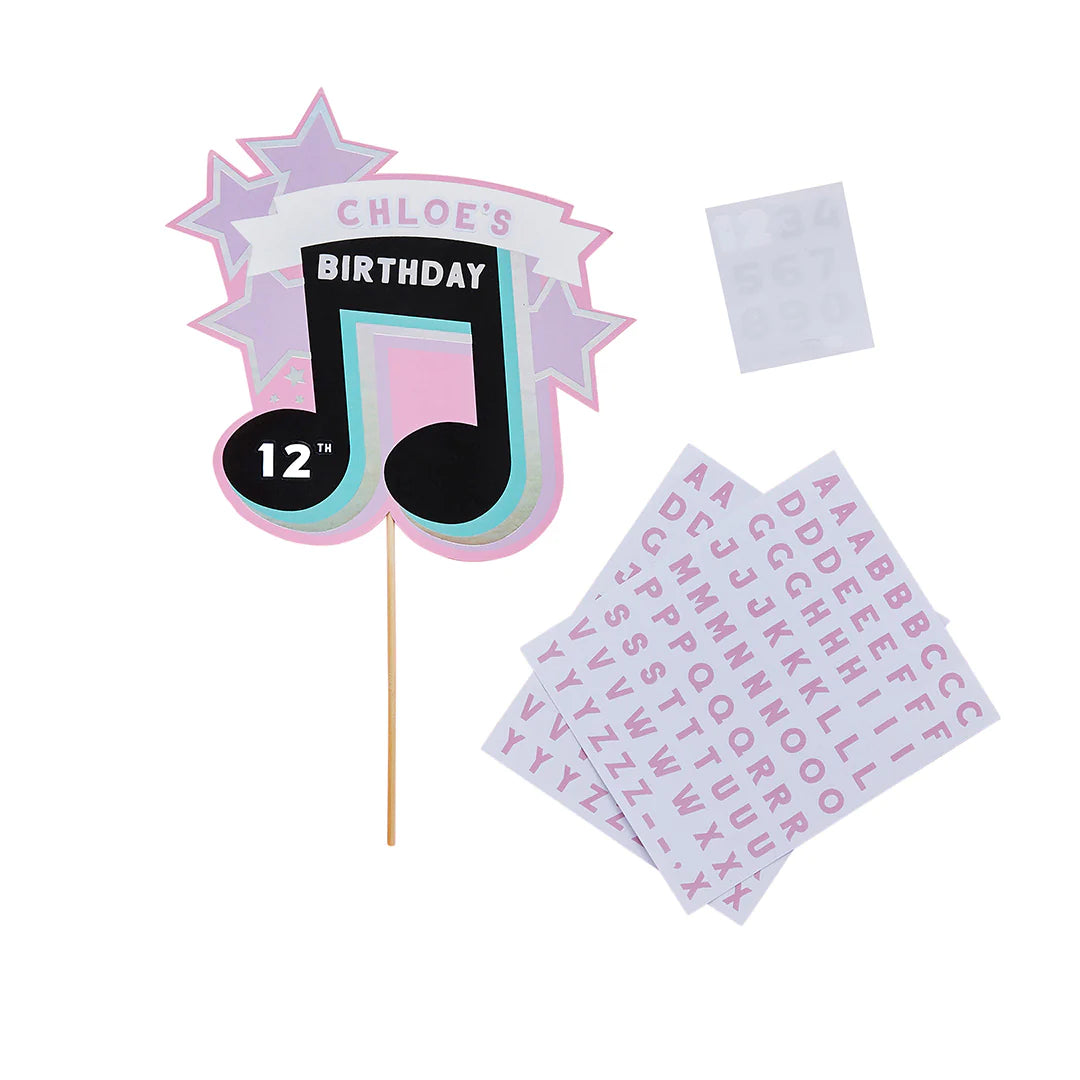 Personalised Musical Note Cake Topper – Lolli and Confetti Party Shop